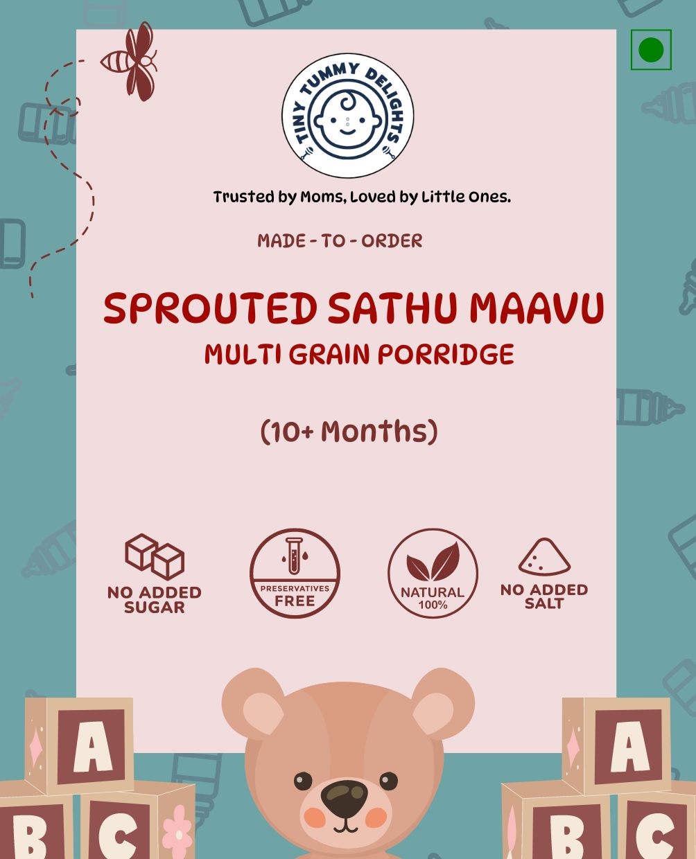 Sprouted Sathu Maavu Multi Grain Porridge - BABY FOOD (12+ months ...