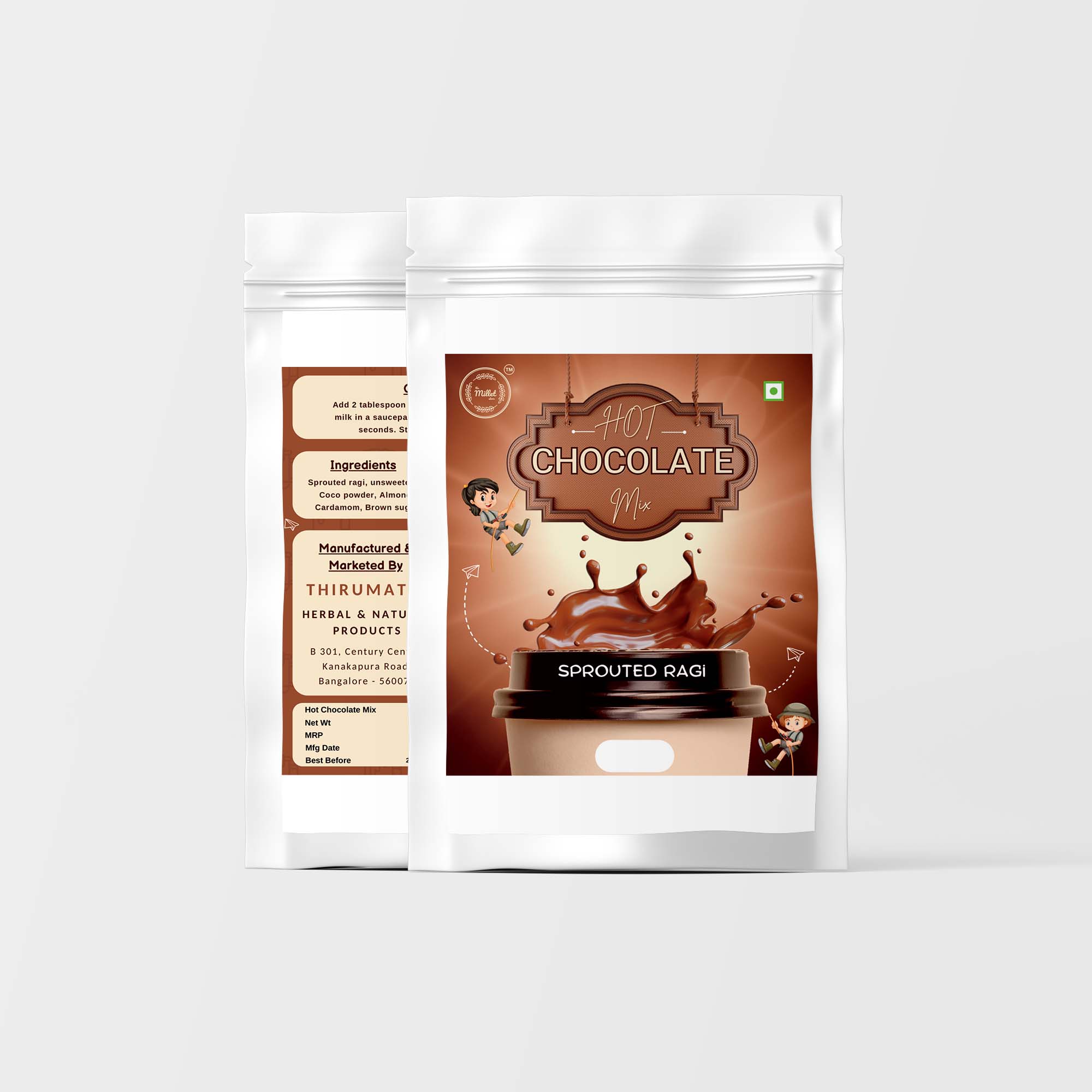 Sprouted Ragi Hot Chocolate mix - The Millet Store