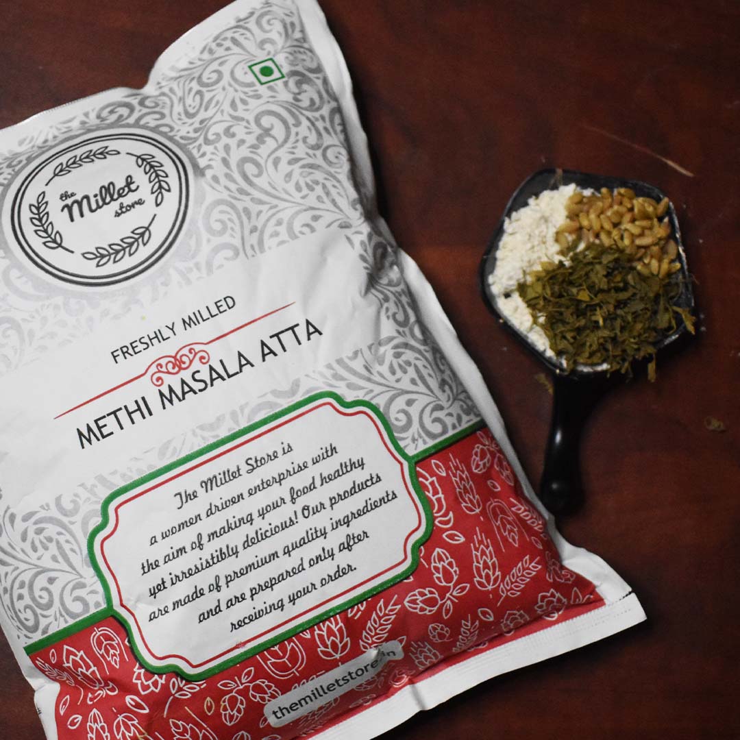 Emmer Wheat (Khapli Wheat ) Methi Masala Atta - The Millet Store