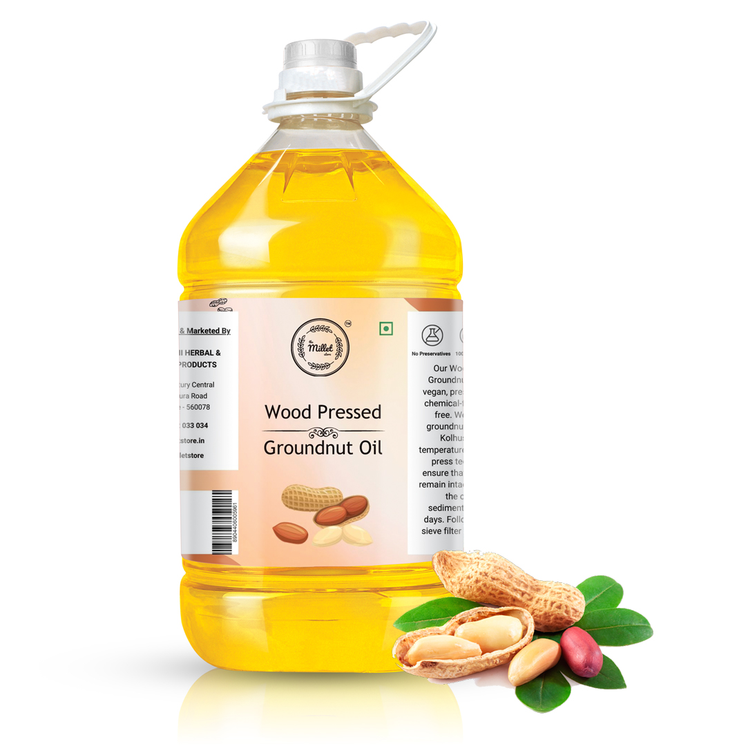 Wood Pressed Groundnut Oil - The Millet Store