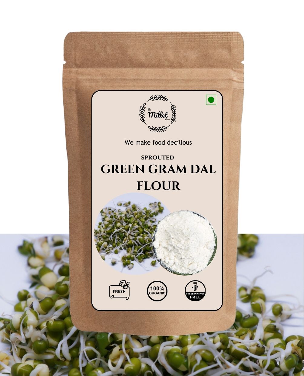 Sprouted Green Gram Flour - The Millet Store