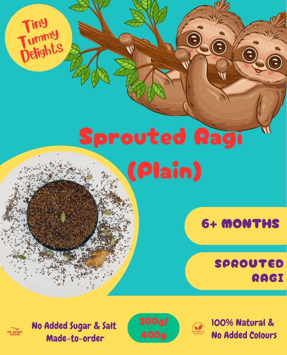 Sprouted Ragi Powder - BABY FOOD (6+ Months) - The Millet Store