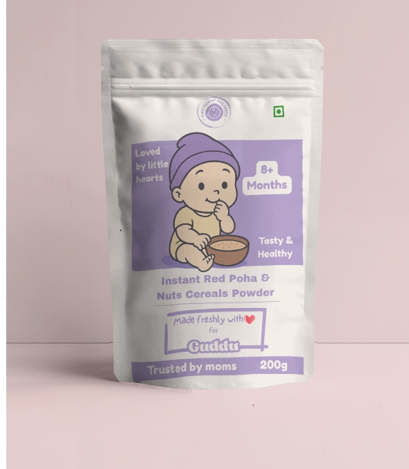Instant Red Poha & Nuts Cereal Powder - 8+ Months - The Millet Store