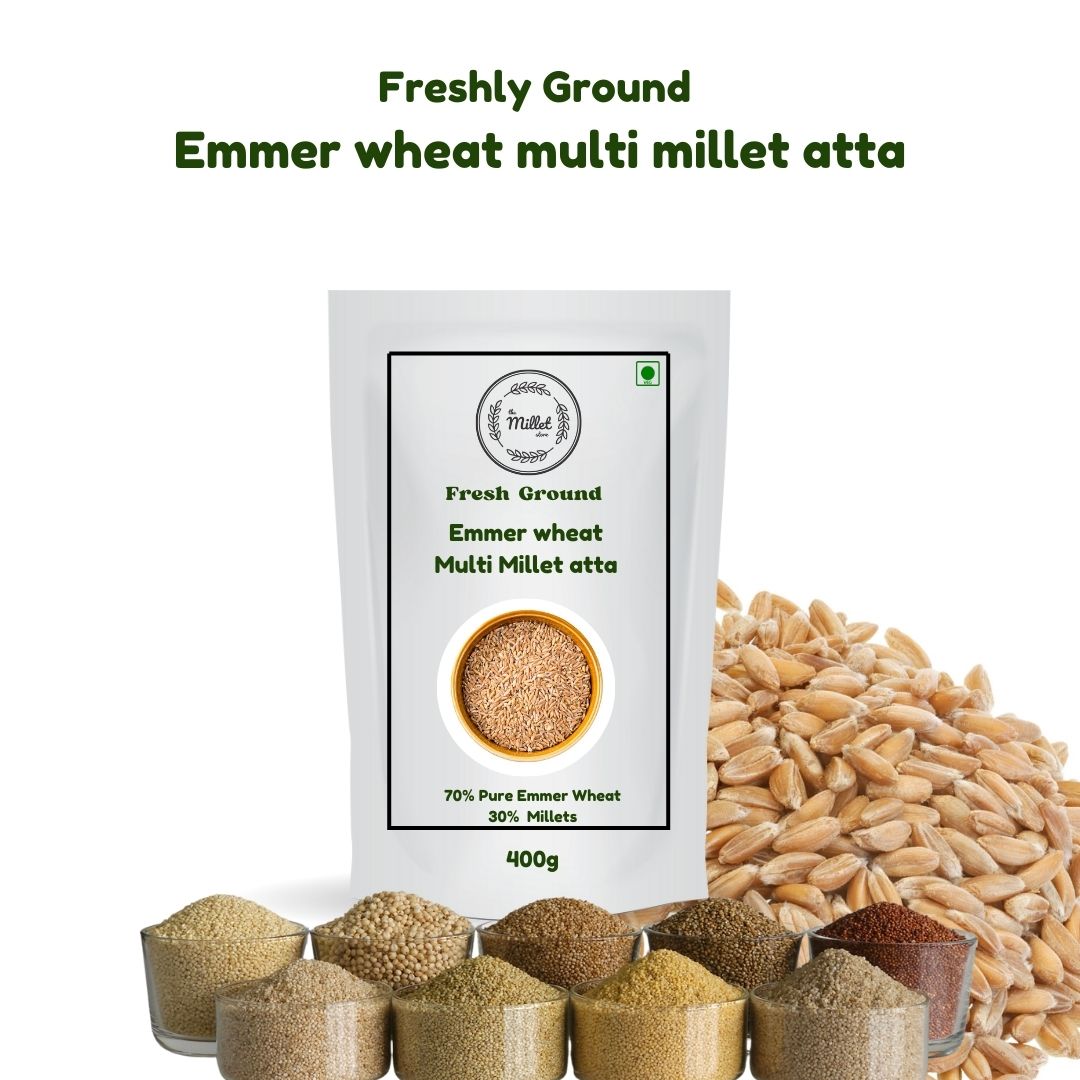 Emmer Wheat Multi Millet & Seeds Atta - The Millet Store
