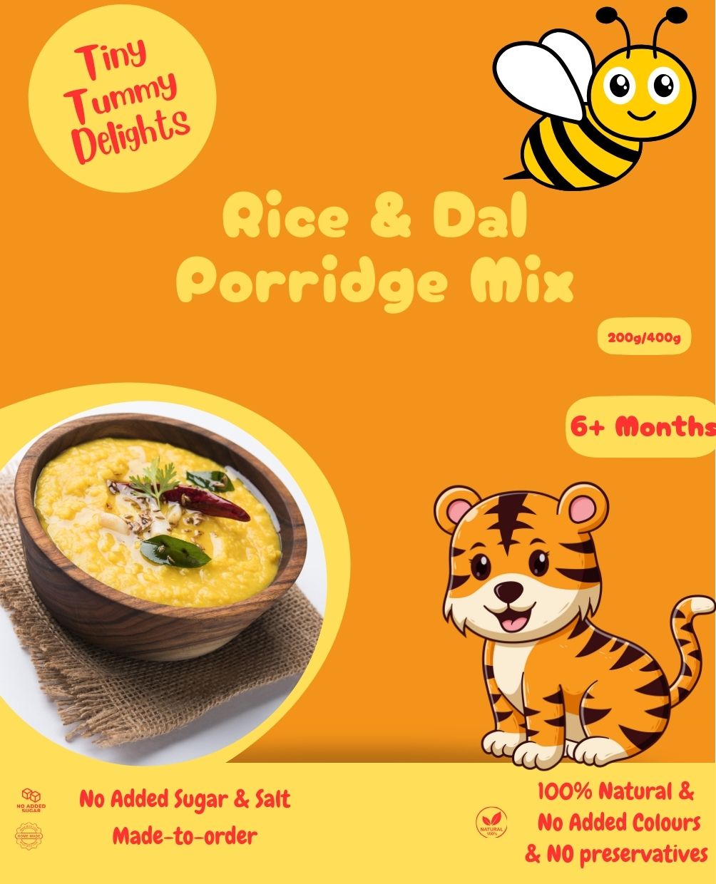 Rice & Dal Porridge Mix - BABY FOOD (8+ Months) - The Millet Store