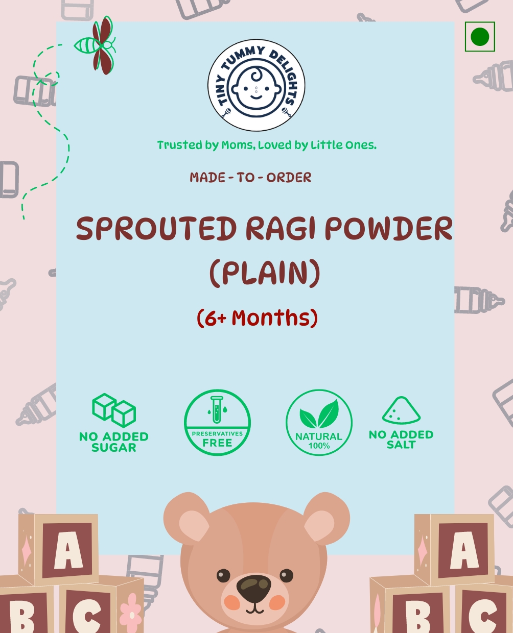 Sprouted Ragi Powder - BABY FOOD (6+ Months) - The Millet Store