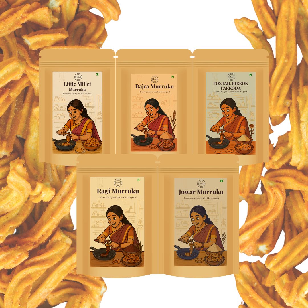 5-in-1 Millet Murukku Combo Pack (100g x 5) - The Millet Store